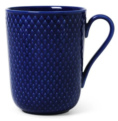 Porcelánový hrnek Rhombe Dark Blue 330 ml Lyngby Porcelaen