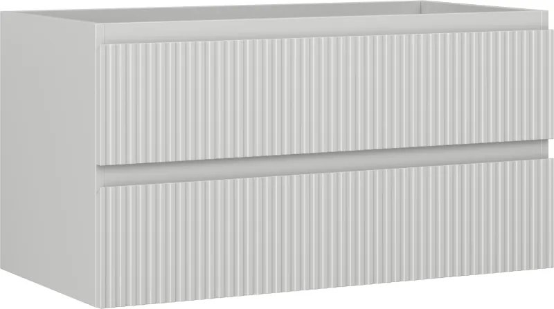 Mexen Rivel, koupelnová skříňka 90 cm, 2 zásuvky, drážkovaná, matná šedá, 91A20-09047-2-BFF62