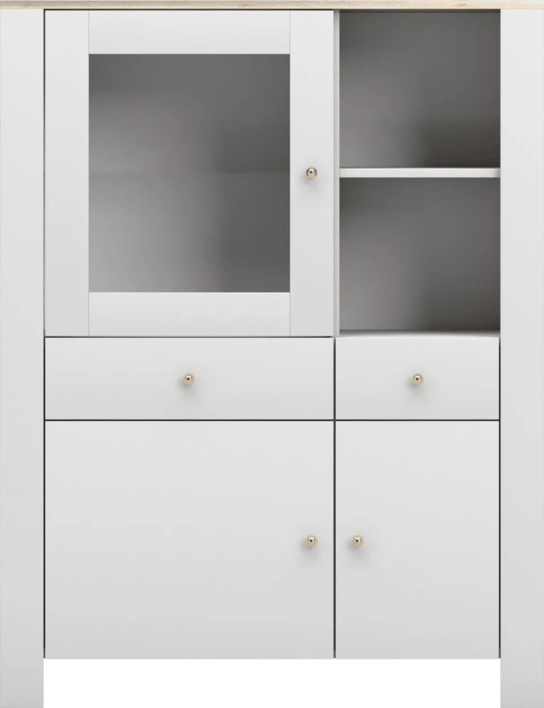 IDZ Knihovna AGAWA 02, 100 cm Dub Hikora/Bílá
