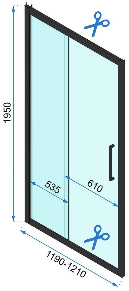 Sprchový kout REA RAPID SLIDE 130/dveře x 80/zástěna cm, černý