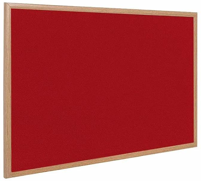 Textilní nástěnka dřevěný rám 150 x 100 cm (červená)