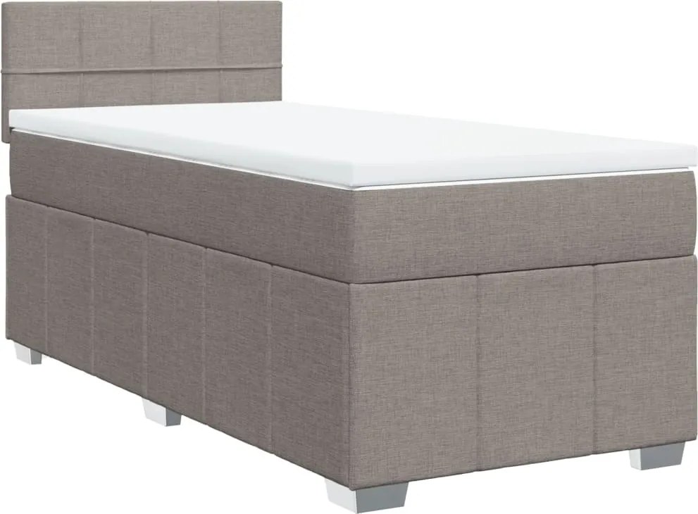 Box spring postel s matrací taupe 100 x 200 cm textil 3289283