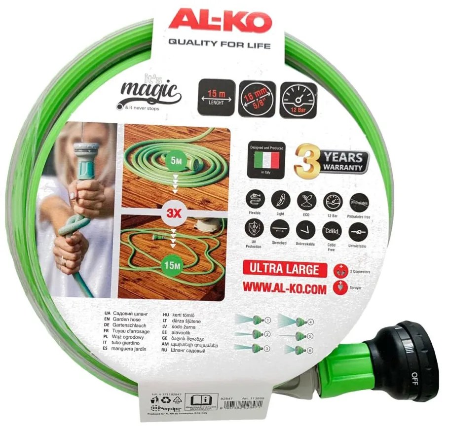 AL-KO Hadice zahradní MAGIC SOFT 5/8" 15 M