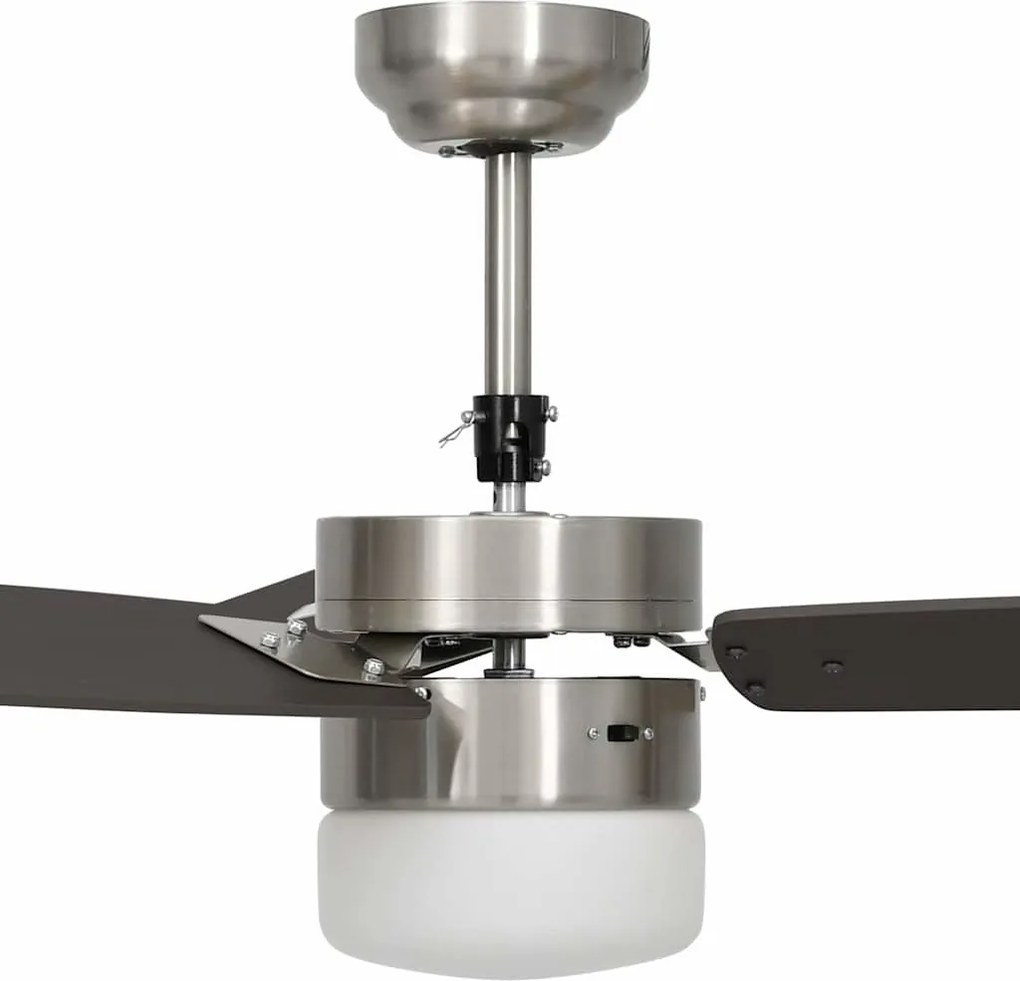 vidaXL Stropní ventilátor světlo a dálkový ovladač 108 cm světle hnědý [51491] Barva: tmavě hnědá