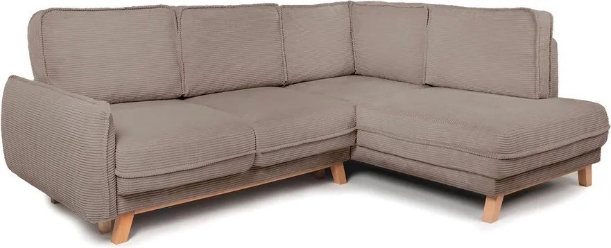 Taupe manšestrová rozkládací/s úložným prostorem rohová pohovka (pravý roh/do L) Tori – Bonami Selection