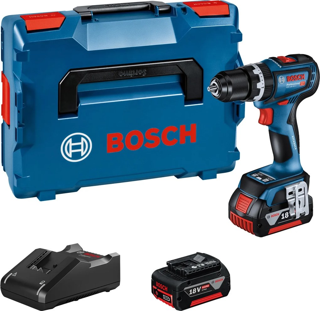 Bosch Professional Aku příklepová vrtačka GSB 18V-90 C+L-Boxx 136+2x5.0Ah+nabíj.