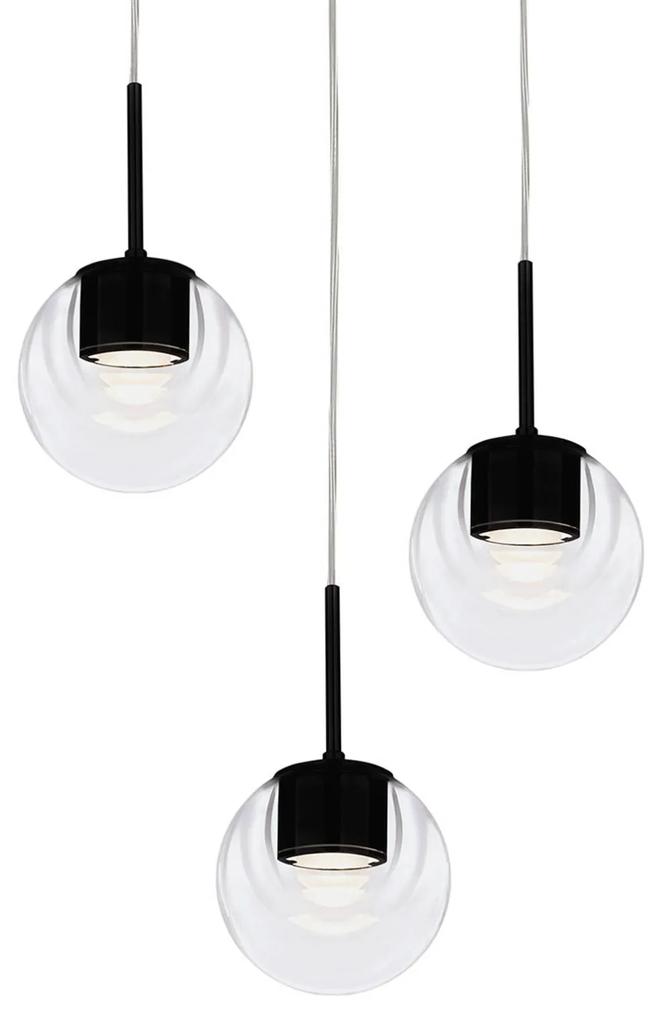 Závěsná lampa Kundalini Dew 3 LED třísvětelná černá