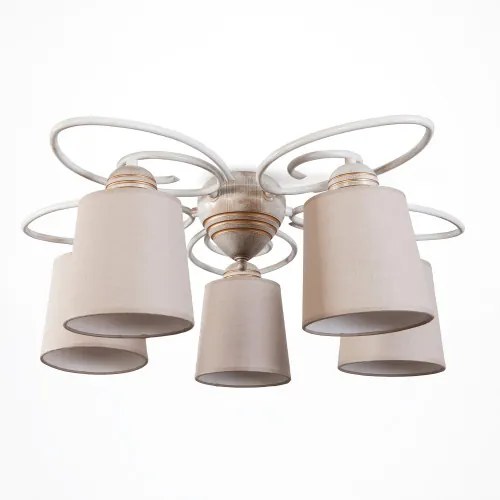 Light for home -  Lustr přisazený ke stropu 30244 "FIOR", 5x40W, E14, bílá, zlatá, patina