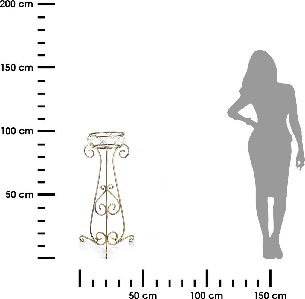 STOJAN NA KVĚTINÁČ FIORINA 96X47,5 CM ZLATÁ