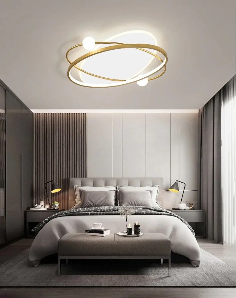 Toolight Toolight, LED stropní svítidlo + dálkové ovládání APP1059-C, bílá-zlatá, OSW-08885
