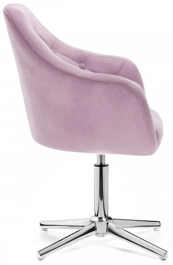 LuxuryForm DESIGN Otočné křeslo ANDORA VELUR na stříbrném kříži - levandule