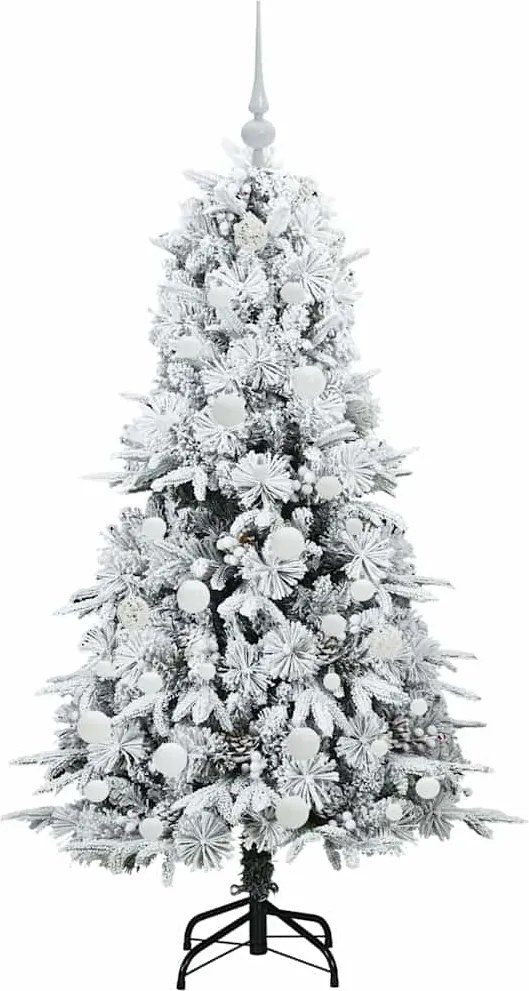 Umělý Skládací Vánoční Strom s stojanem Bílá 150 cm PE a PVC 3397474