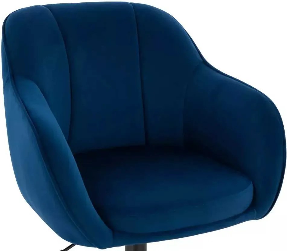 LuxuryForm DESIGN Otočná židle AVOLA VELUR na černém kříži - modrá