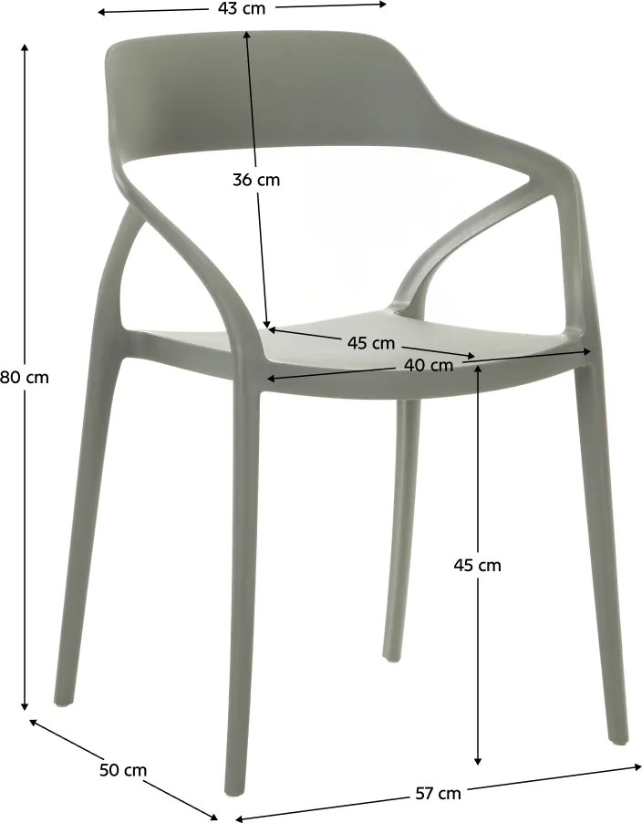 Kondela Stohovatelná židle, šedá, ALFIO