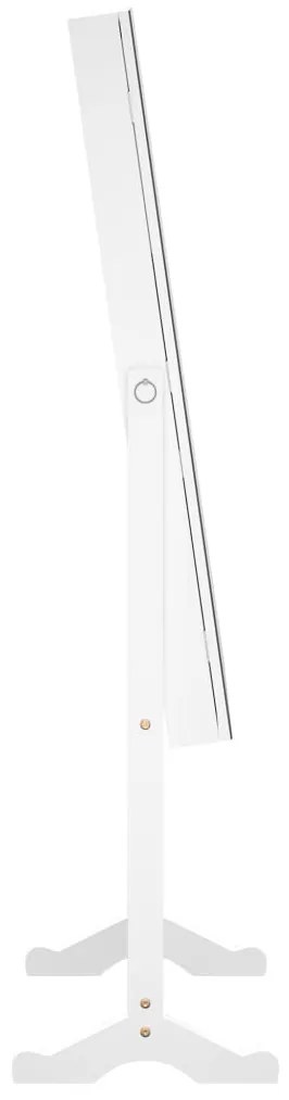 Zrcadlová šperkovnice volně stojící bílá 42 x 38 x 152 cm - Default Title