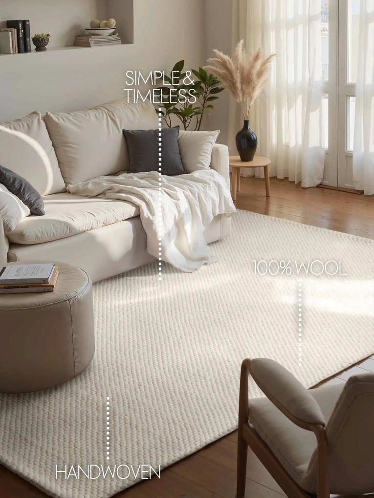 ELLE Decoration, Kusový koberec Lyon Beans 106314 Natural Cream z kolekce Elle, 160x230, bílá, ložnice