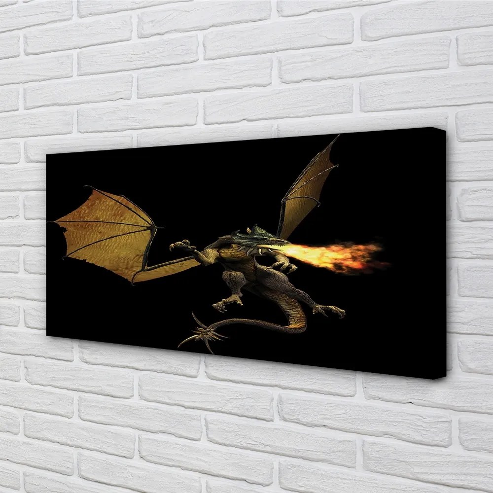Obrazy na plátně Ohnivého draka 125x50 cm