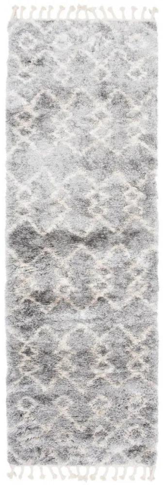 Kusový koberec shaggy Tizoc šedý atyp 70x200cm