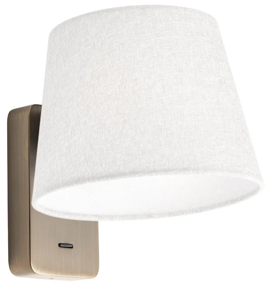 Světla a lustry REDO GROUP Redo NEMIA 01-4645 lampa nad postel 1xE27 antický bronz Barva stínidla: Tortora-šedá