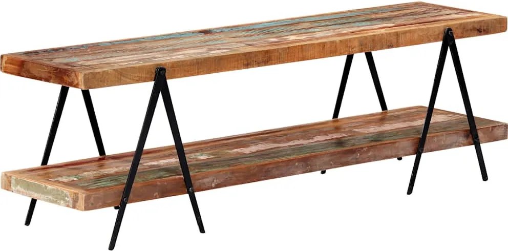 TV stolek 160 x 40 x 50 cm masivní recyklované dřevo 247886