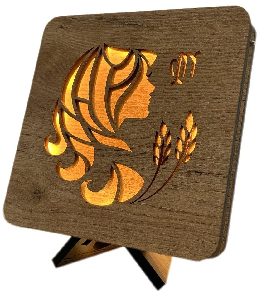 Li-Go Znamení "Panna" lampa 19x19cm provedení povrchu: dub