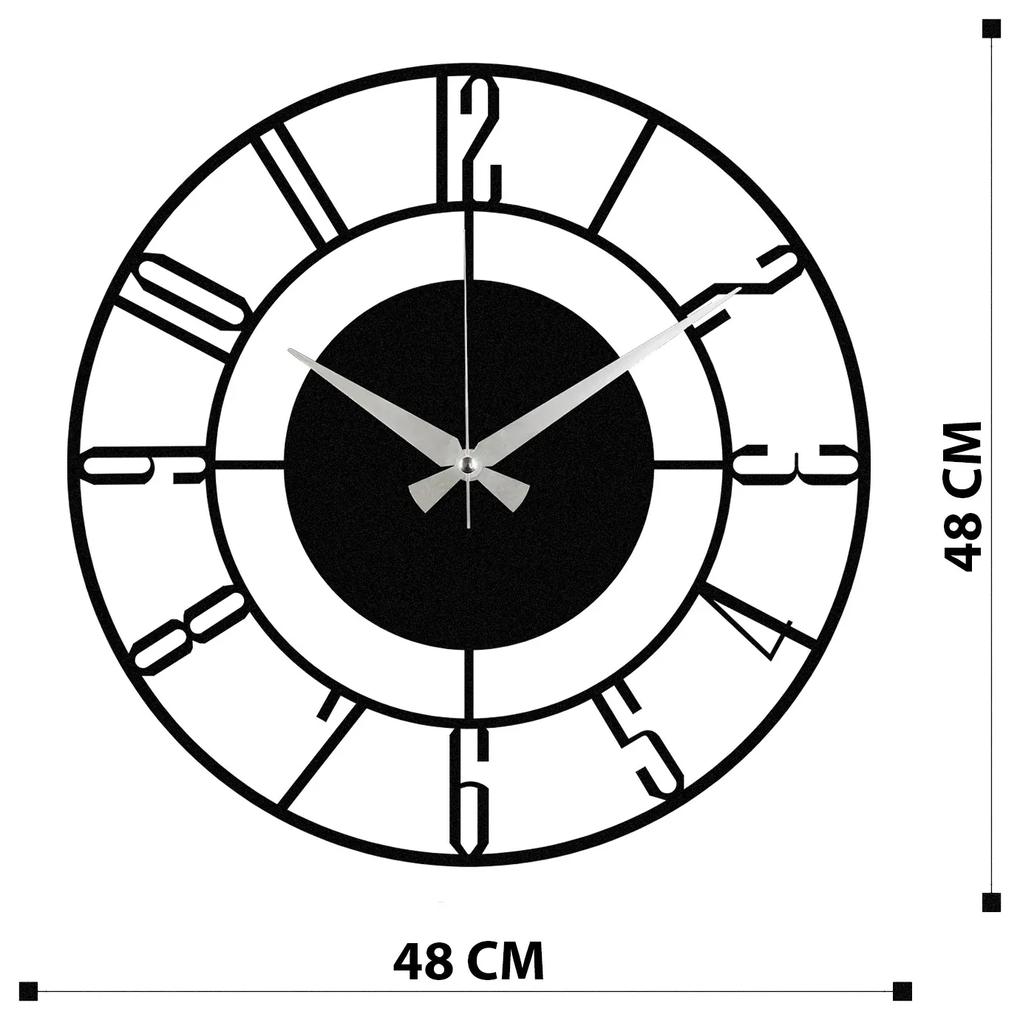 Wallexpert Dekorativní kovové nástěnné hodiny Enzoclock - S011, Černá