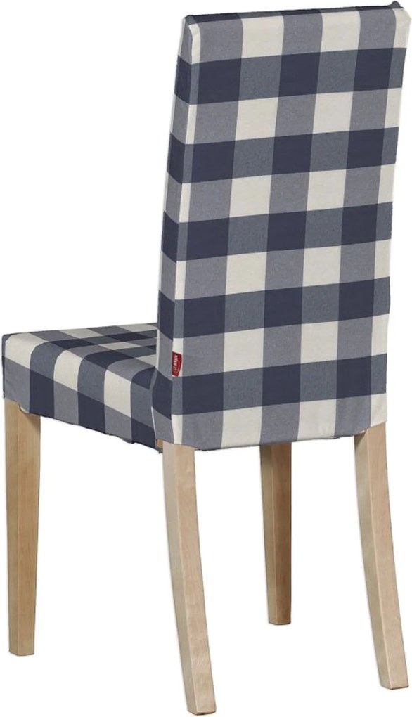 Potah na židli IKEA Harry, krátký barva tmavě modrá látka vzorované