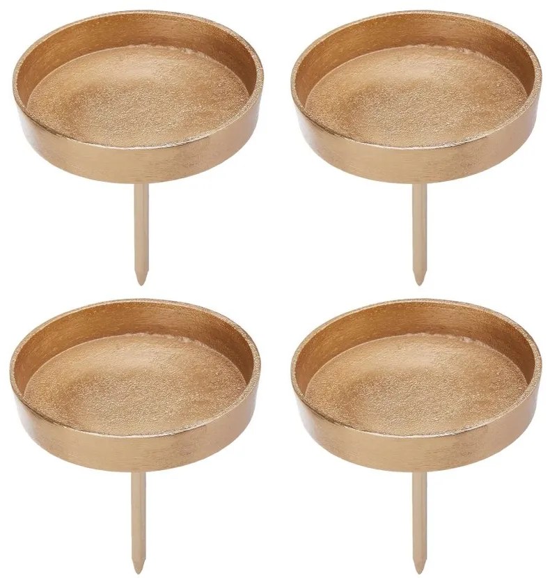 ADVENT Sada bodců na svíčku 8 cm 4 ks - zlatá