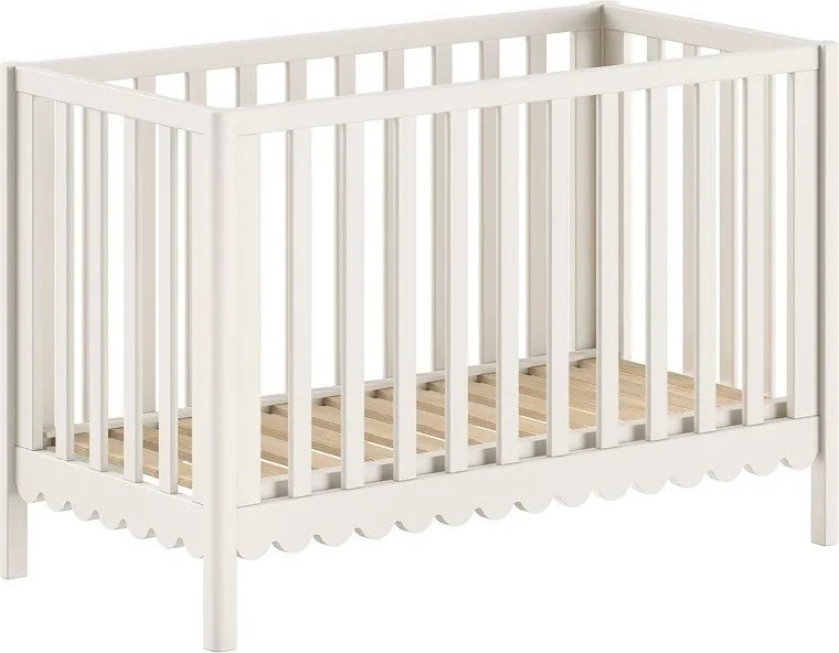 Béžová postýlka z borovicového dřeva s nastavitelnou výškou 60x120 cm Swingo – Vipack
