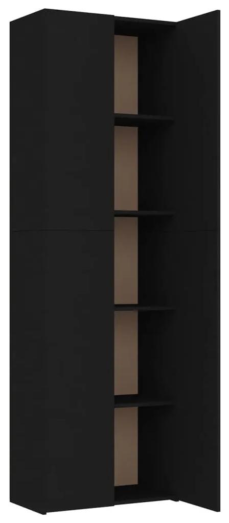 Kancelářská skříň černá 60 x 32 x 190 cm dřevotříska - Default Title