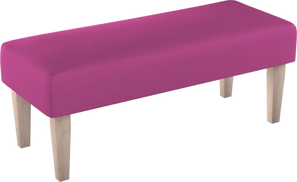 Dlouhá lavička 100x40cm barva růžová látka pletený vzor