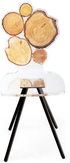 ACRILA Plastová židle s dřevěným opěradlem Quebec