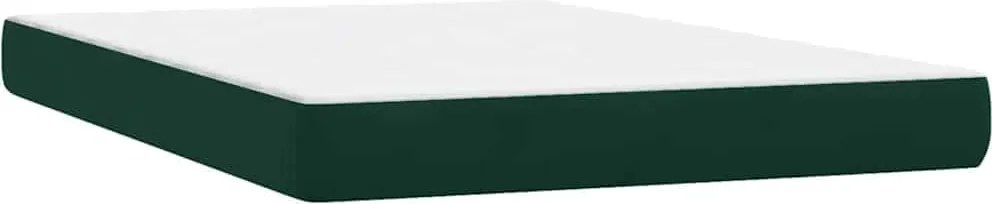 Box spring postel s matrací tmavě zelená 160x220 cm samet 3316650