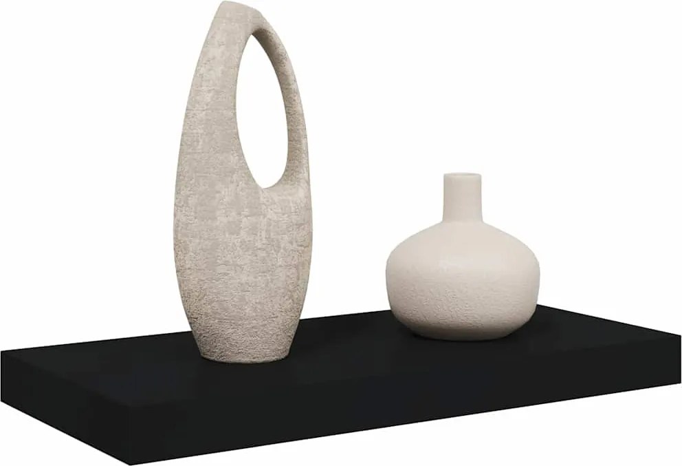 Plovoucí nástěnná police černá 50 x 23,5 x 3,8 cm MDF 323829