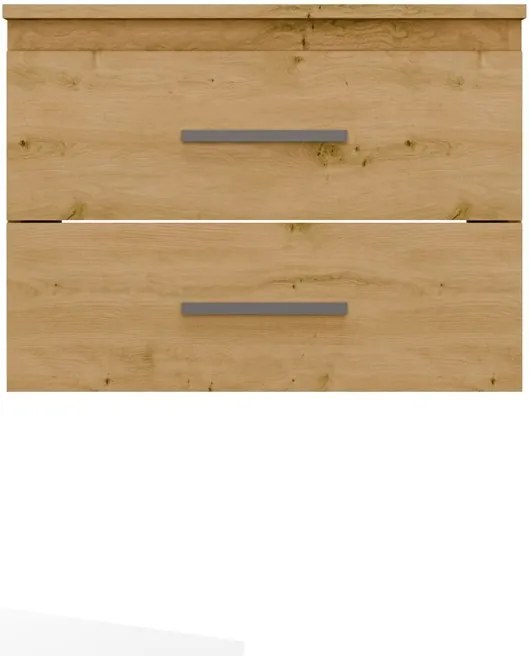 Závěsná skříňka pod umyvadlo s deskou Nel 2S 60 cm dub Artisan