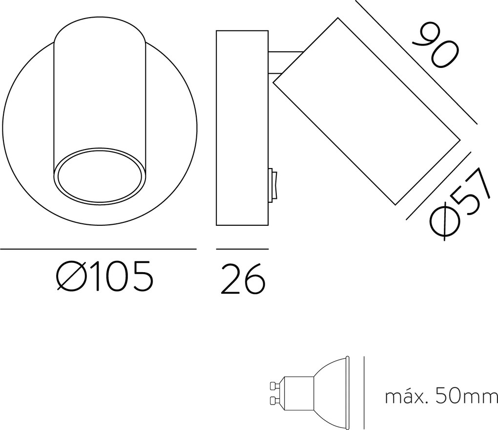 ACB Iluminacion Nástěnné svítidlo GINA, 1xGU10 8W Barva: Bílá