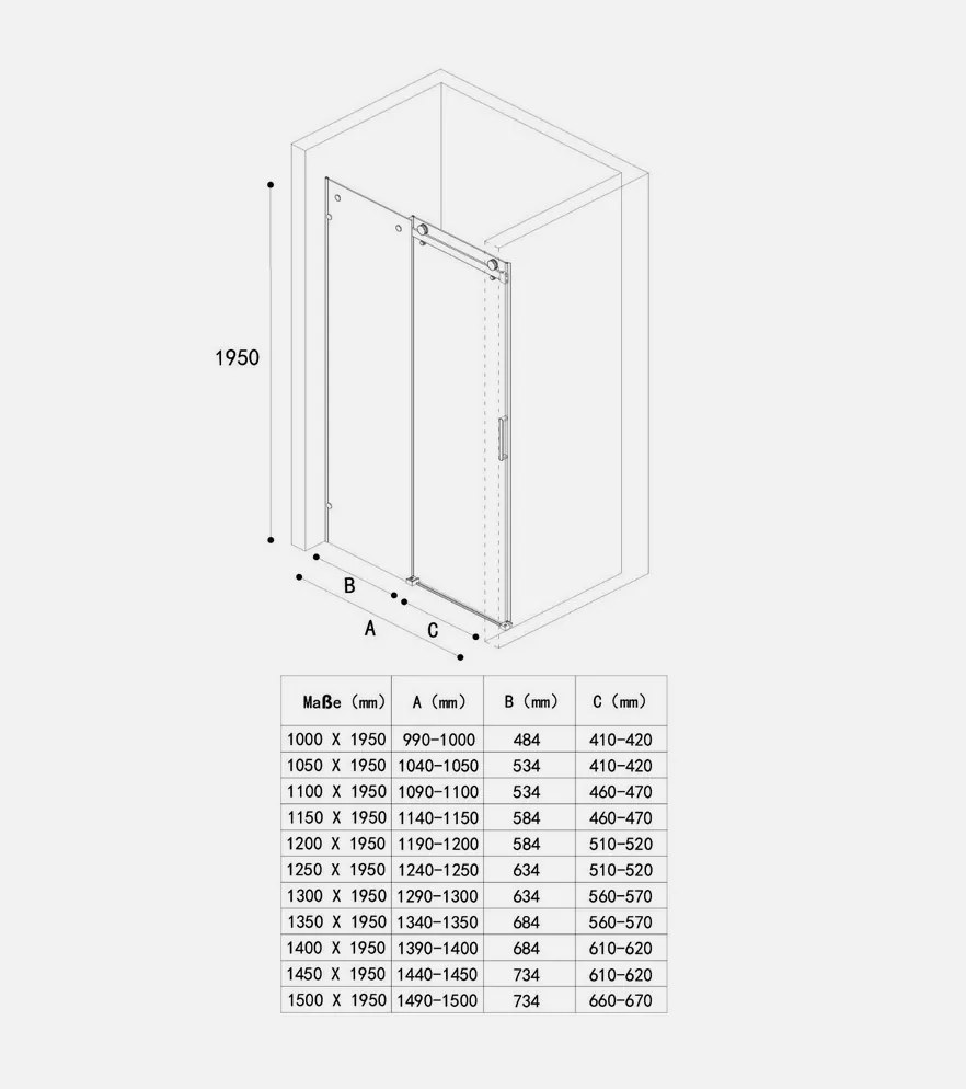design sprchový kout RAVENA 17-2 - CHROM 100-160cm