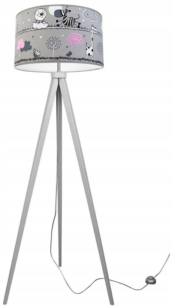 Dětská stojací lampa Ladybird, 1x textilní stínítko se vzorem, (výběr ze 2 barev konstrukce)