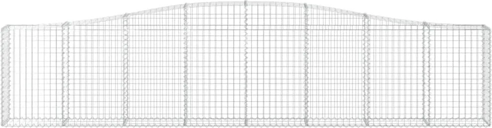 Klenuté gabionové koše 7 ks 400x30x80/100 cm pozinkované železo 3145818