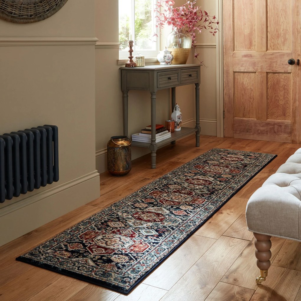 Flair Rugs, Běhoun Sincerity Royale Gillingham Blue, 66x300, vícebarevná, chodba / předsíň