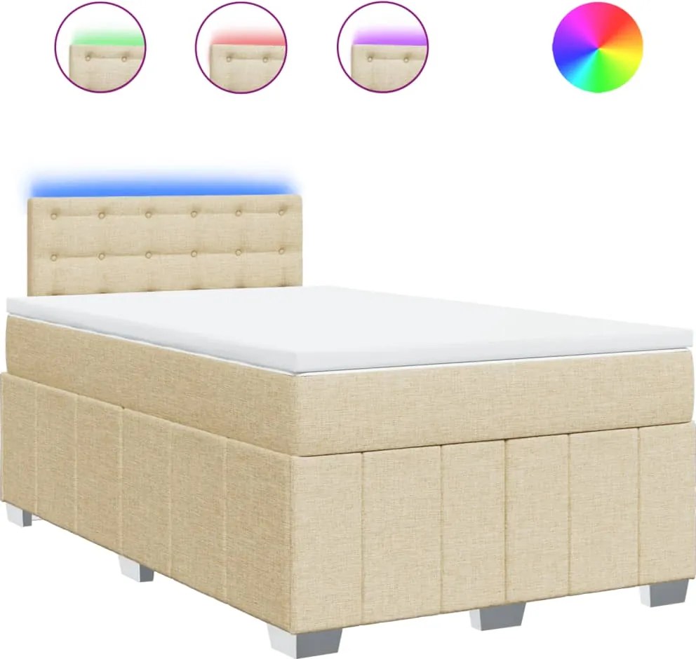 Box spring postel s matrací krémová 120x190 cm textil 3289326