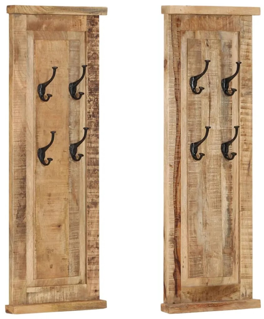 Věšáky na kabáty 2 ks masivní mangovníkové dřevo 38 x 100 cm 337853