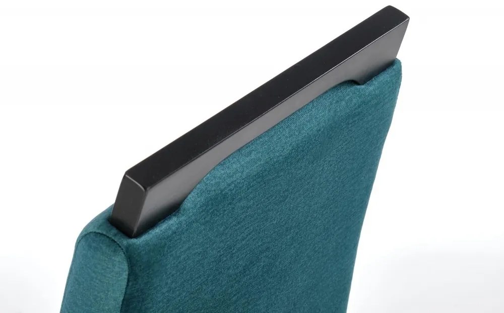 Jídelní židle CLARION 2 – masiv, látka, více barev Černá / tmavě zelená