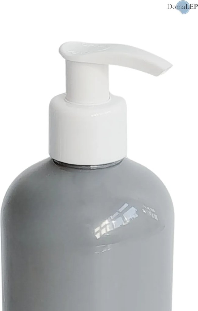 Dávkovač na mýdlo 300 ml šedý s bílou pumpičkou BELA