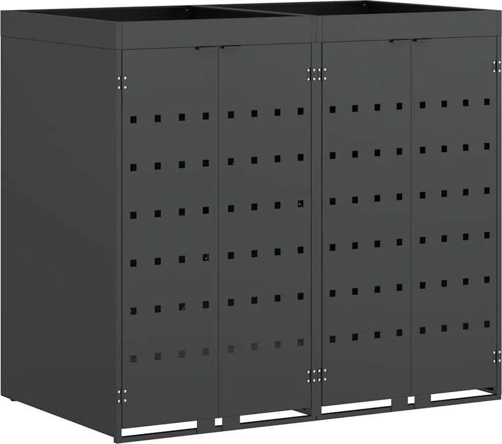 Úložný box na 2 popelnice Antracit 136 x 77,5 x 121,5 cm 3394743