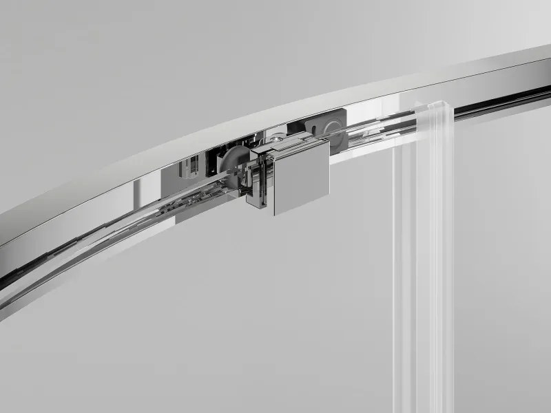 Mexen Exo, asymetrický sprchový kout s posuvnými dveřmi 100 x 80 cm, 6mm čiré sklo, chromový profil, 8131-100-080-01-00