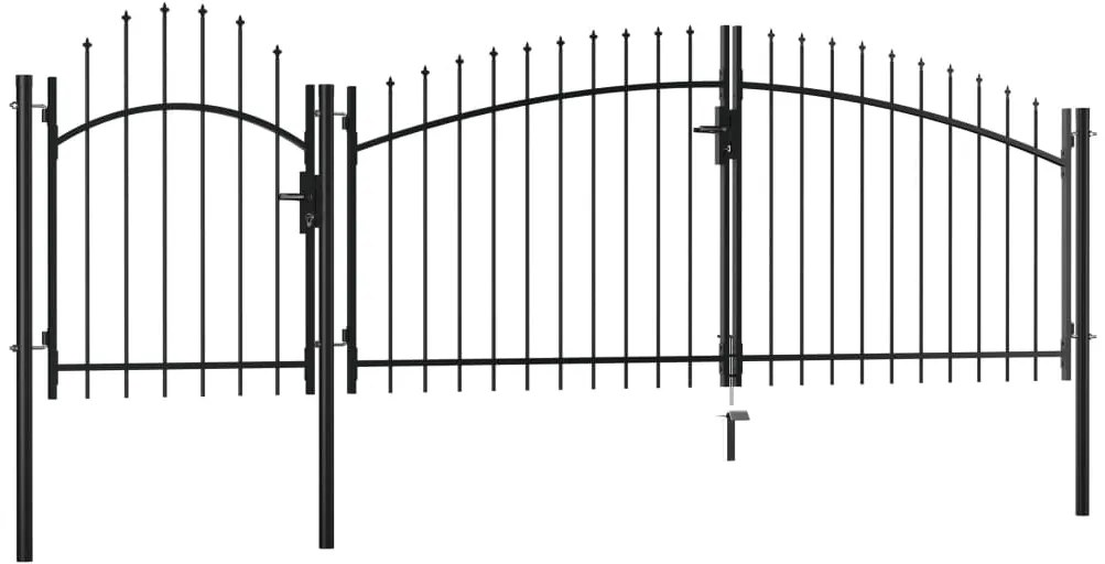 vidaXL Marketos Zahradní brána Woerden ocel 1x4 m Černá