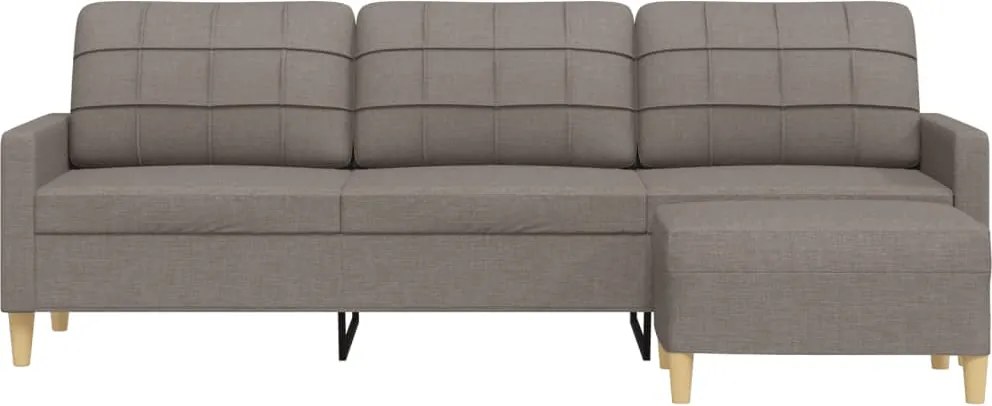 3místná pohovka s podnožkou taupe 210 cm textil 3278256