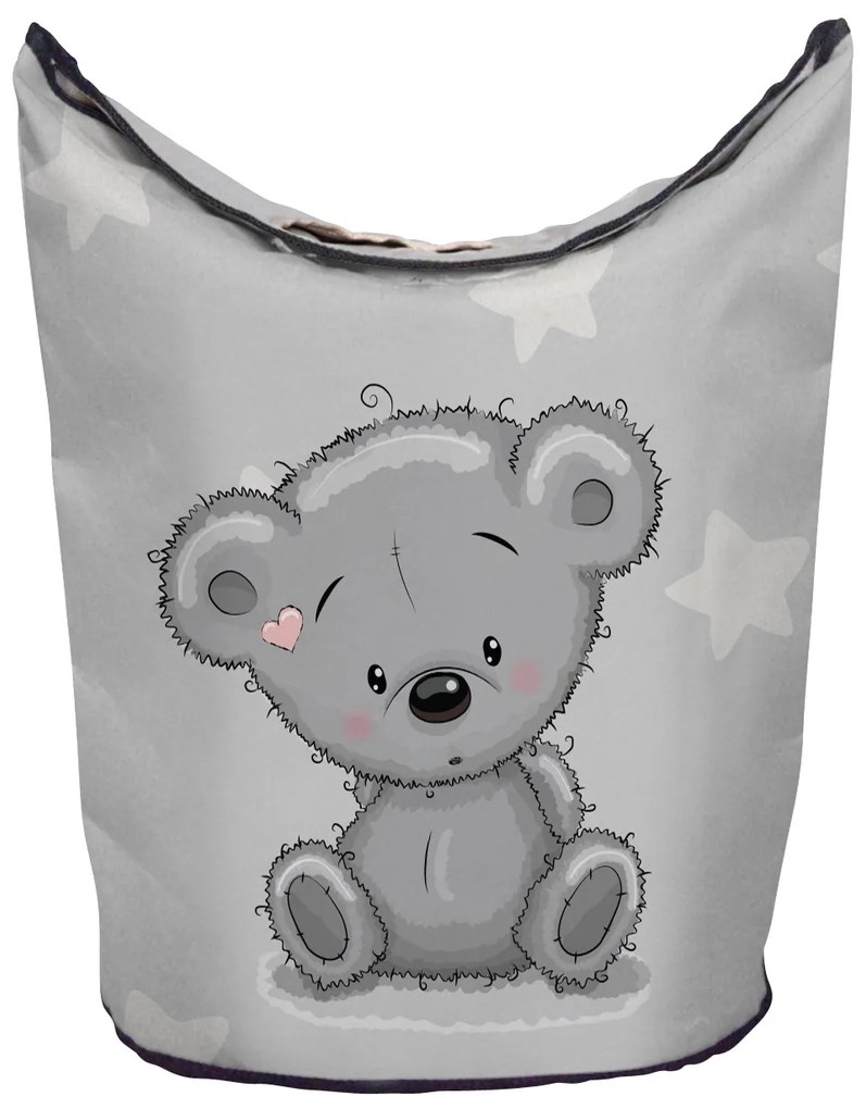 Koš na prádlo a hračky grey teddy (80l)