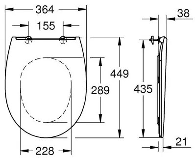 Grohe Bau Ceramic WC sedátko Slim se SoftClose, alpská bílá 39898000